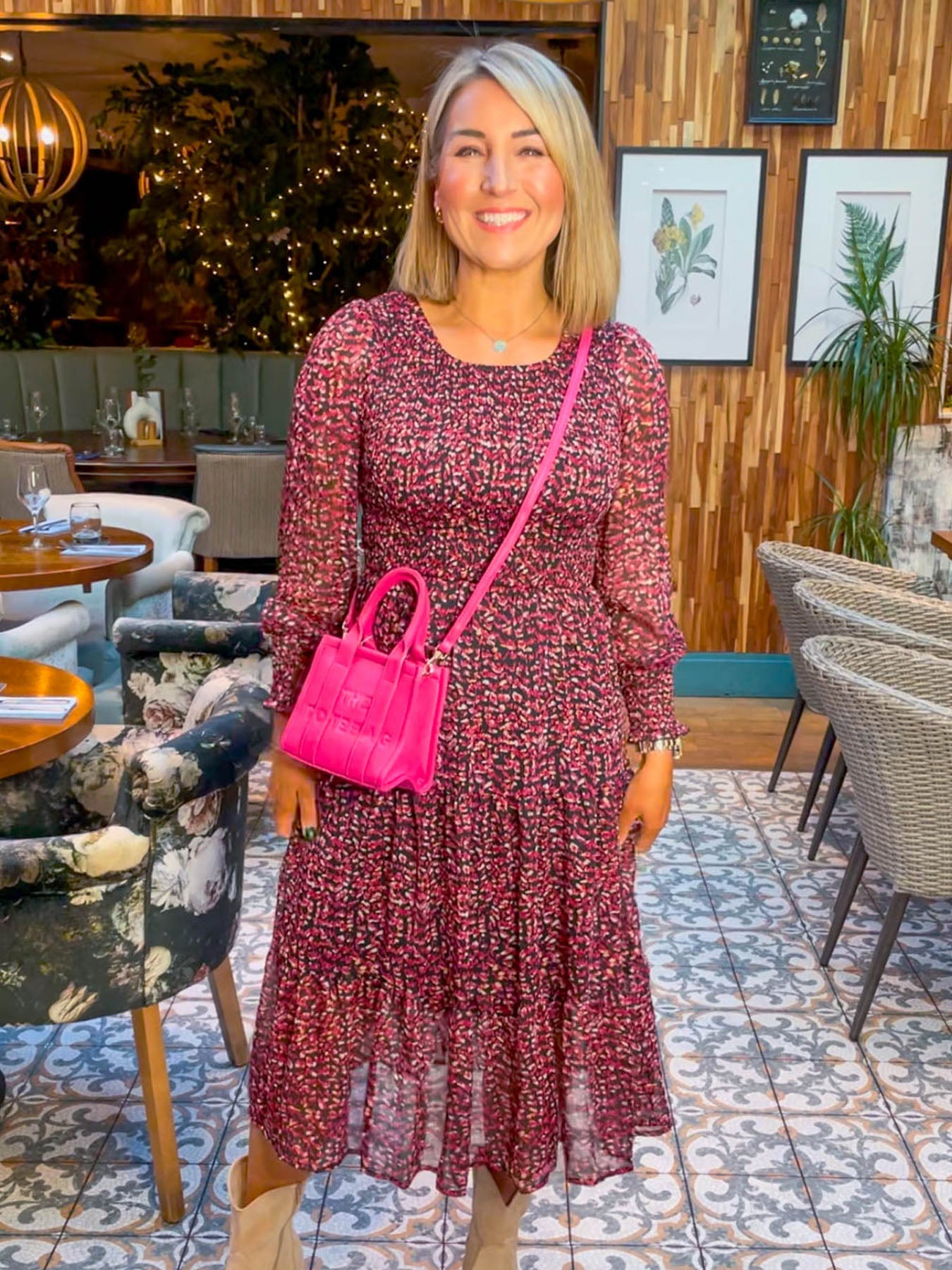 Lizzy Dress - Burgundy Floral – Tiger Lily Boutique